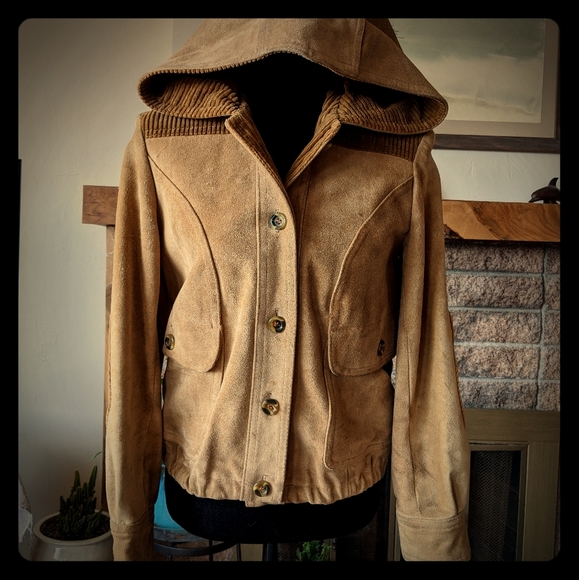Split End Ltd. | Jackets & Coats | Vintage Suede Jacket With Hood 977 ...